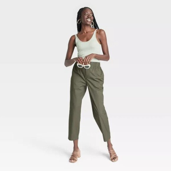a new day | Pants & Jumpsuits | Womens Highrise Tapered Ankle Chino Pants A New Day Olive Small ...